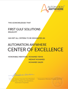 FGS CENTER OF EXCELLENCE CERTIFICATE – First Gulf Solutions